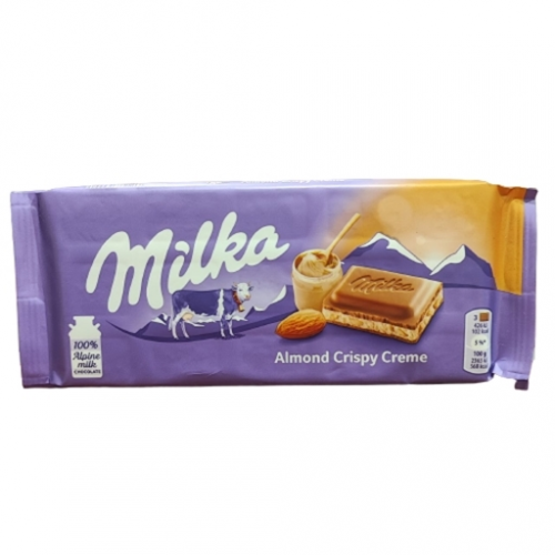 Milka Chocolate Bar Almond Crispy Cream 100g